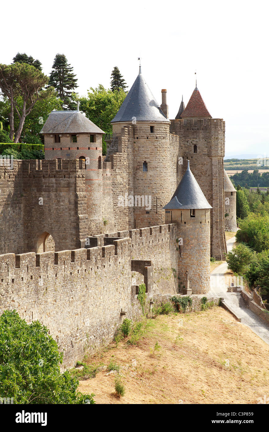 the ancient castle of carcasonne in france Stock Photo - Alamy