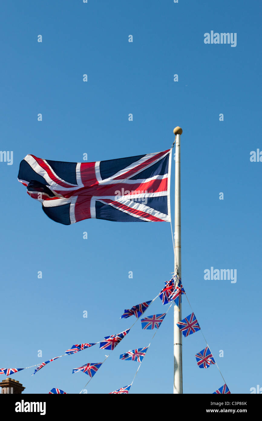 Union Jack flying from a flag pole Stock Photo: 36754107 - Alamy