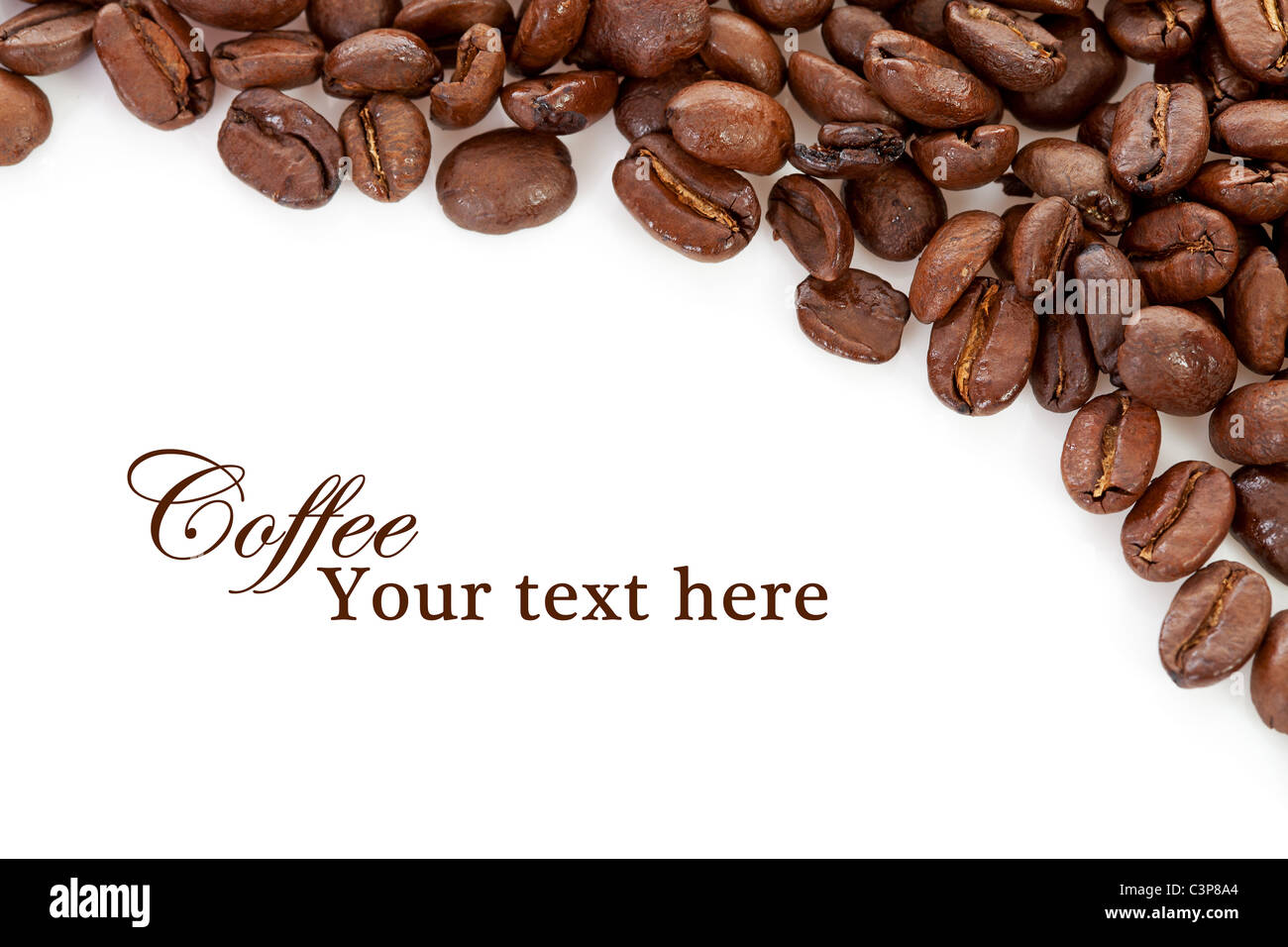 Coffee beans over white background with space for your text Stock Photo ...