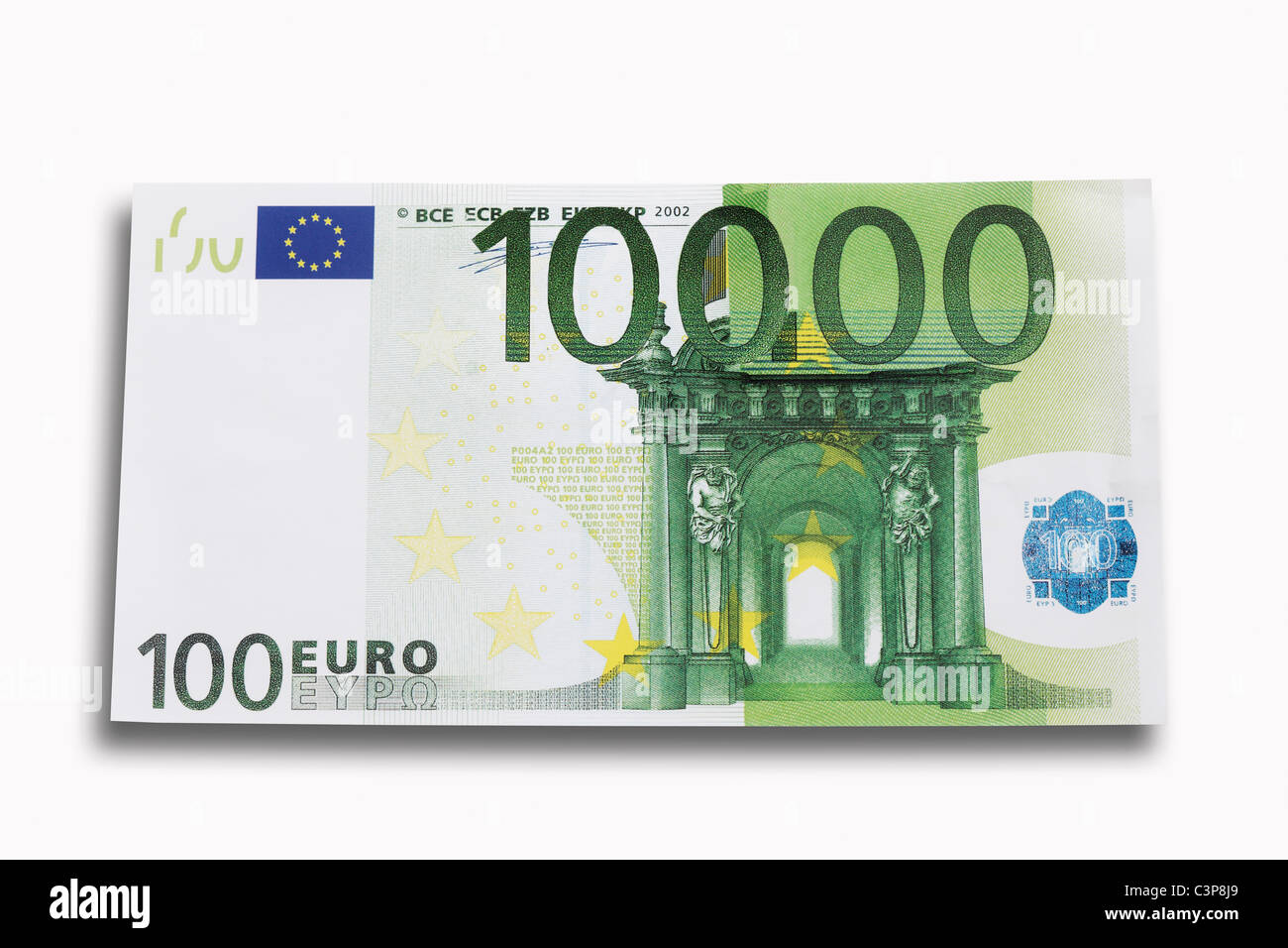 10000 Euro Note On White Background Close up Stock Photo 36754433 Alamy