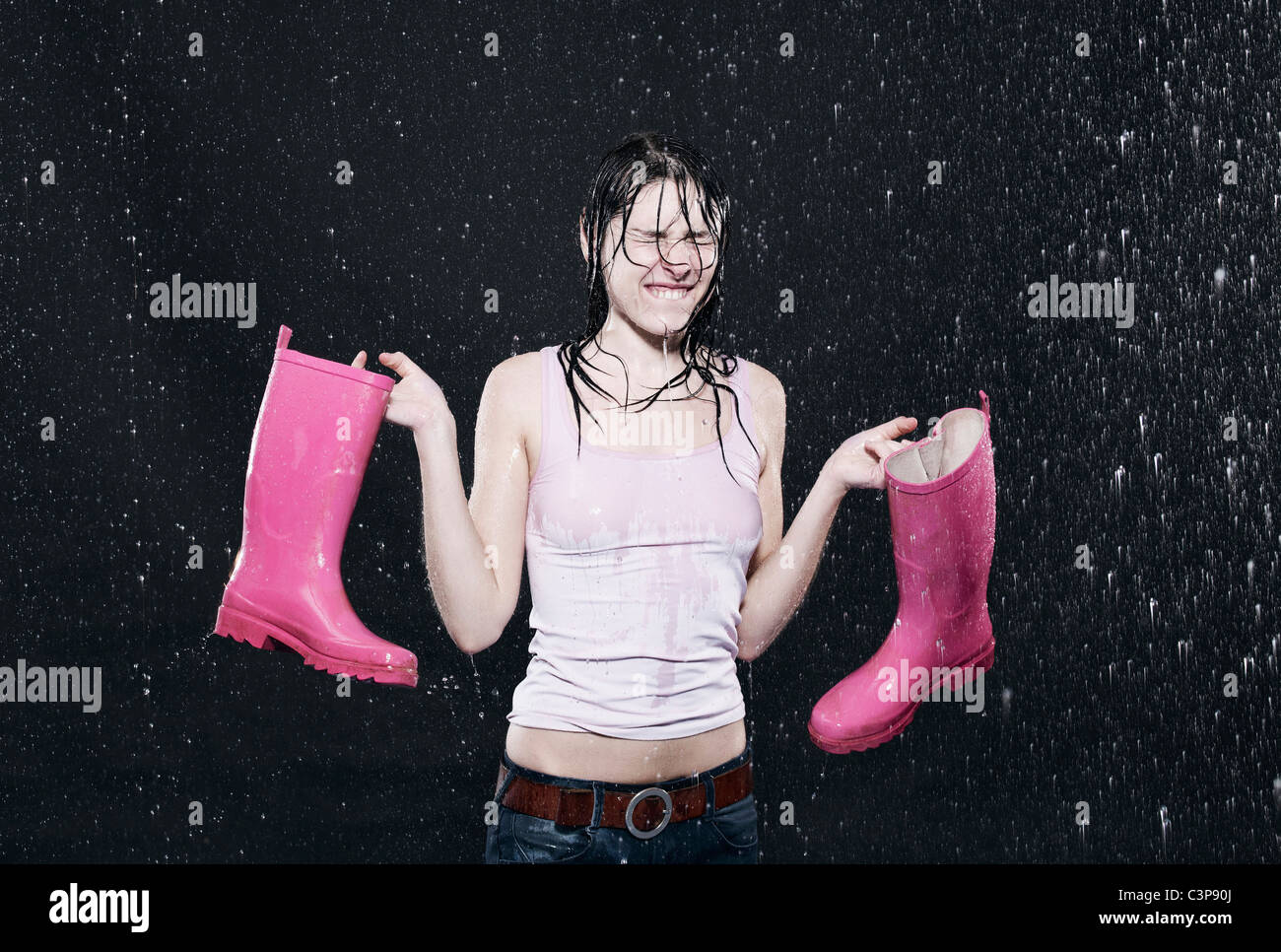 Rubber boots woman hi-res stock photography and images - Alamy