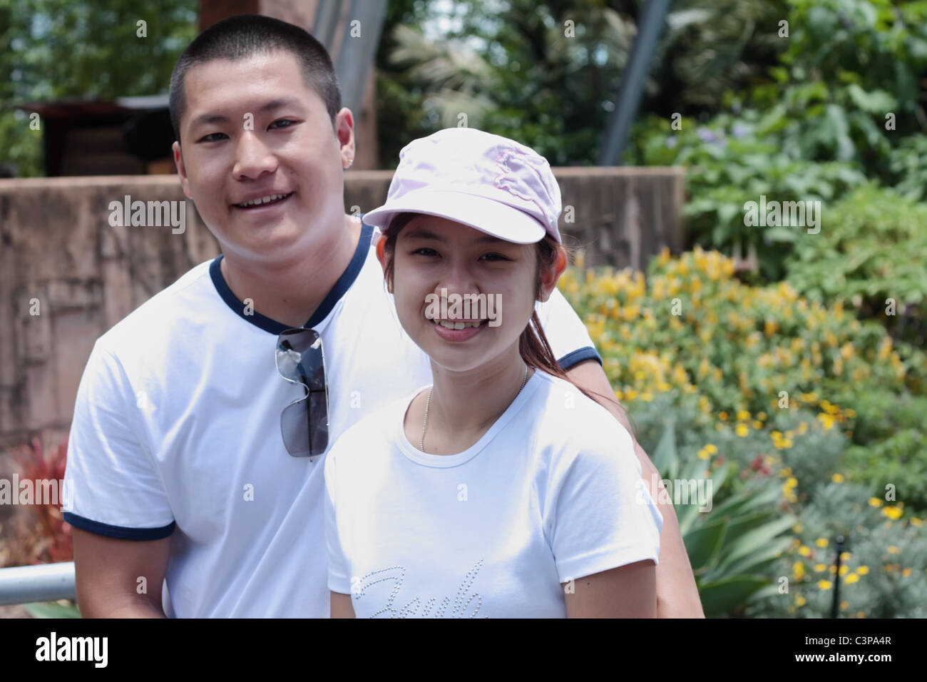 A Happy Newly Engaged Asian Couple Stock Photo - Alamy