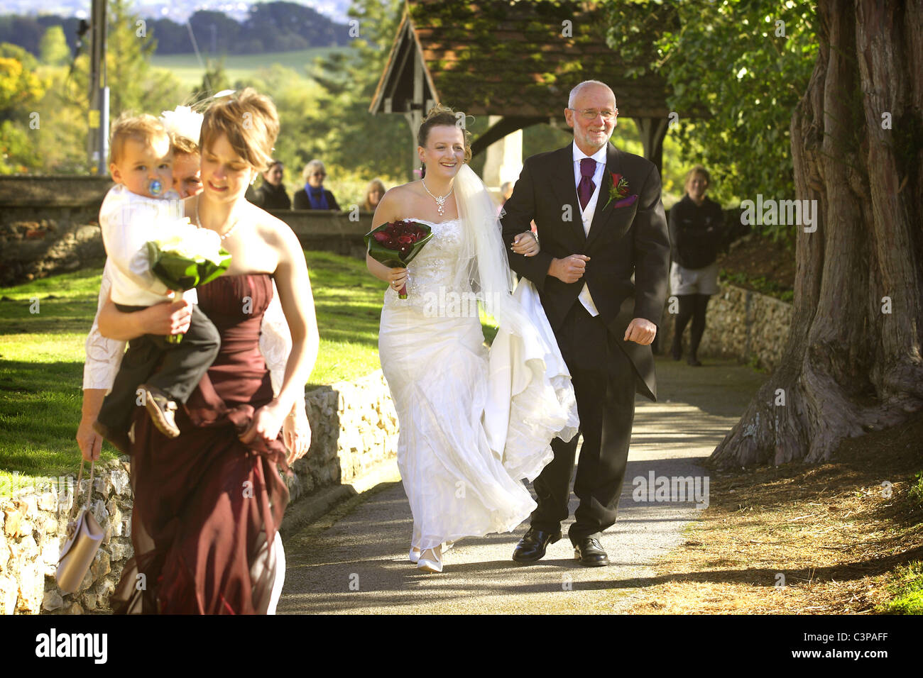 A young bride arriving at her wedding Stock Photo - Alamy