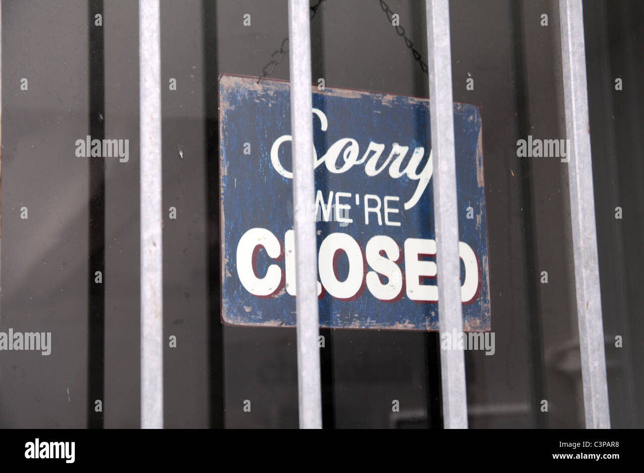 Sorry, We're Closed Sign on shop door Stock Photo - Alamy