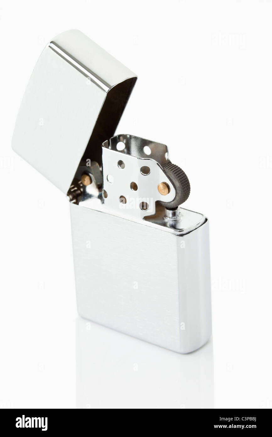 Silver Cigarette Lighter Stock Photo - Alamy
