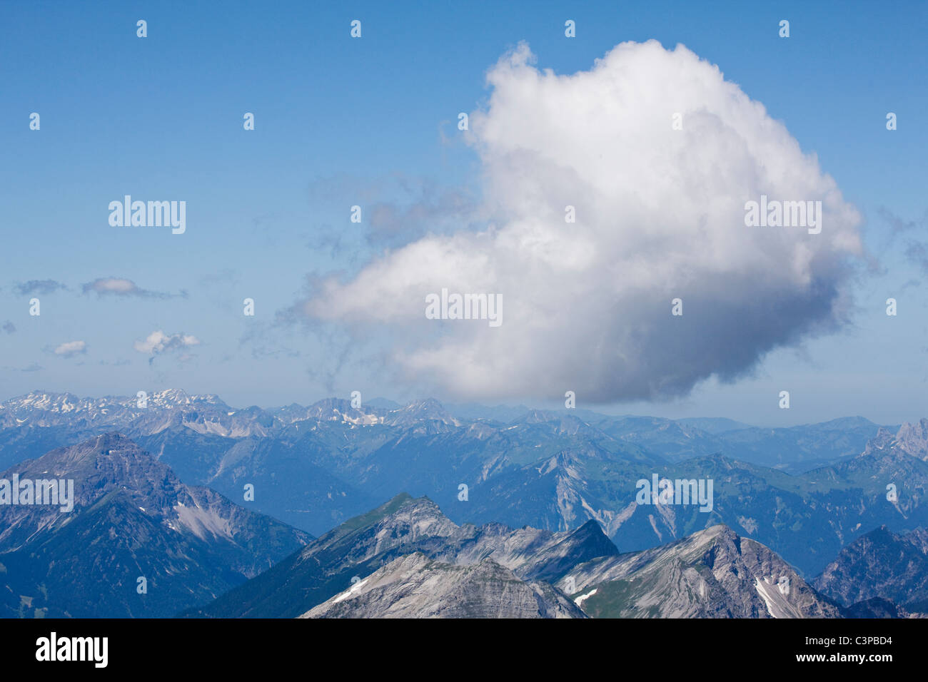 Germany, Bavaria, View of cloud over mountain ranges Stock Photo - Alamy