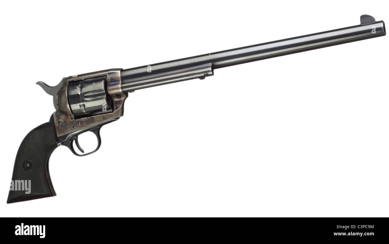 Close up of revolver against white background Stock Photo - Alamy