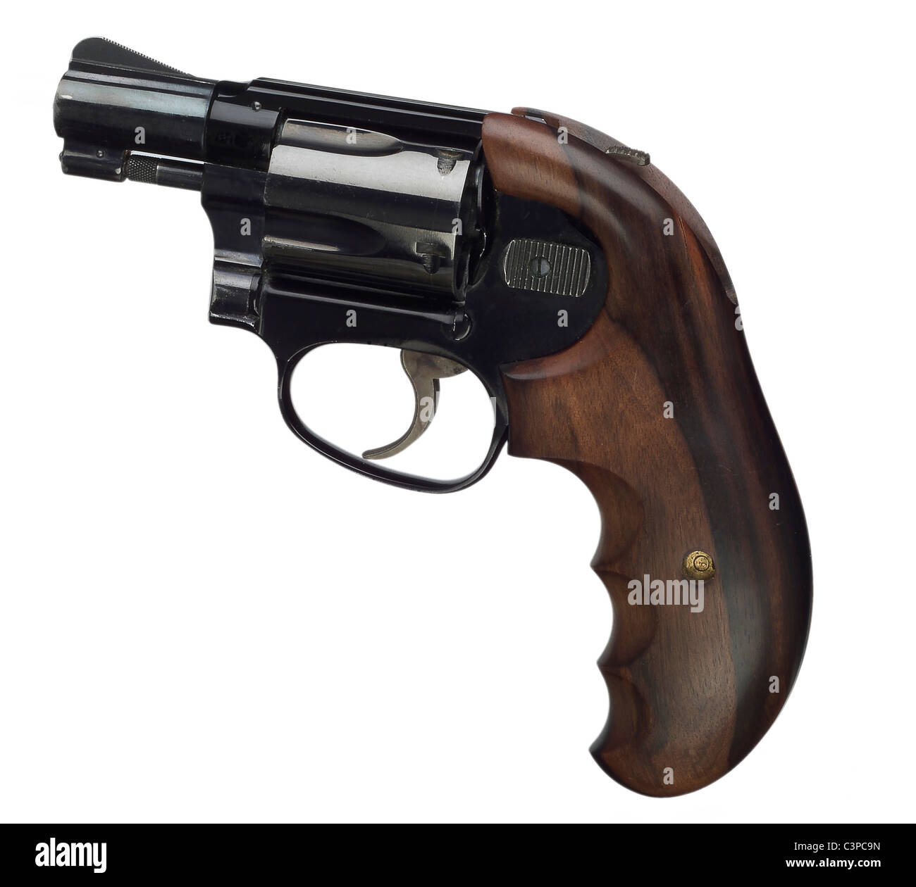 Close up of revolver against white background Stock Photo - Alamy