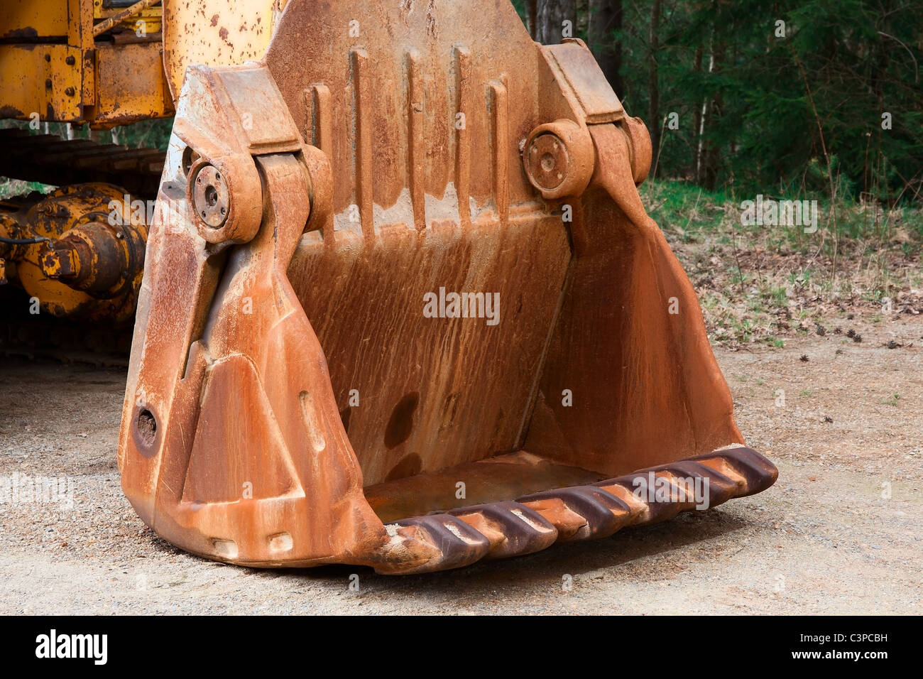 Bulldozer scoop at a construction site Stock Photo - Alamy