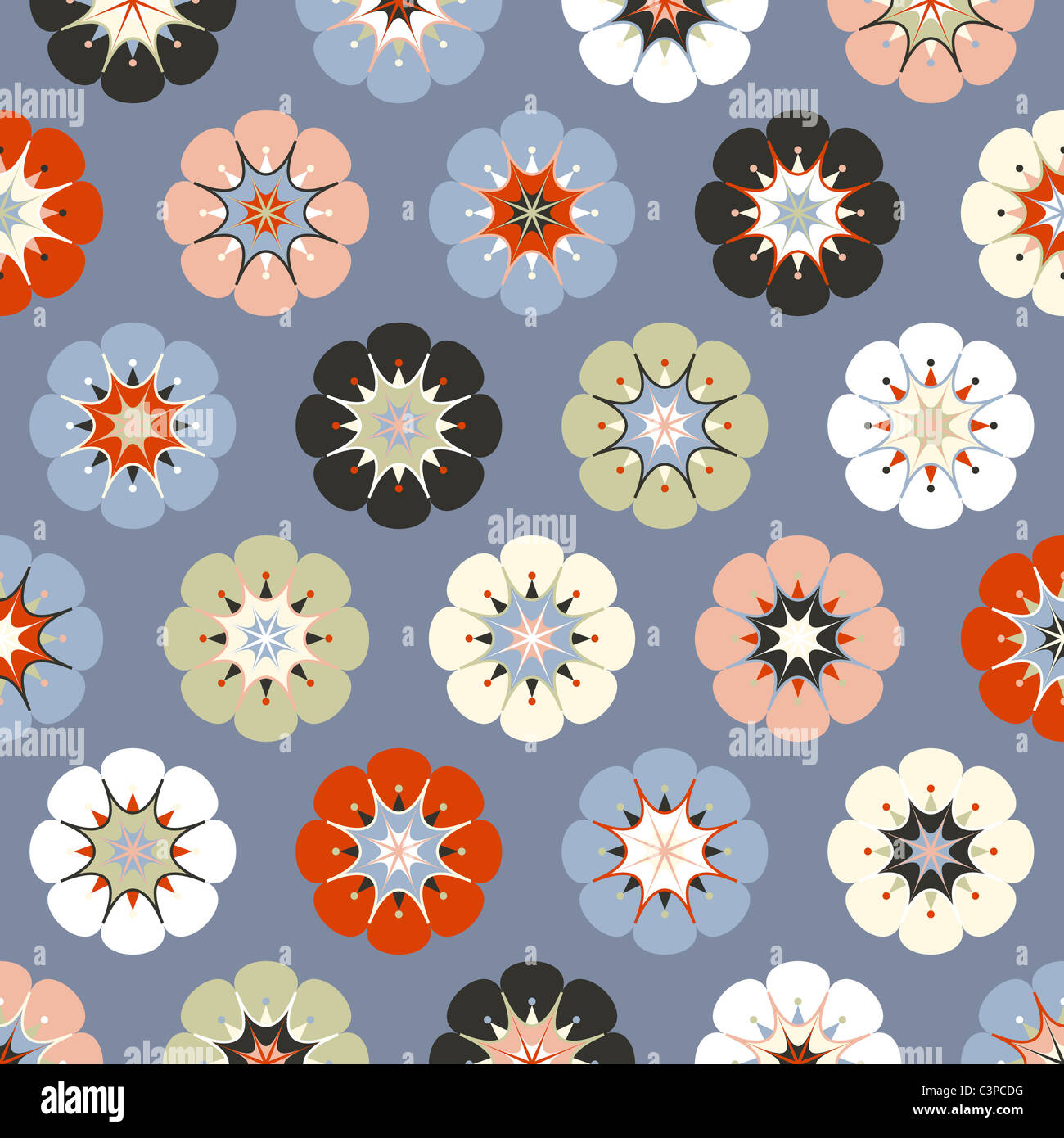 Continuous flower pattern hi-res stock photography and images - Alamy