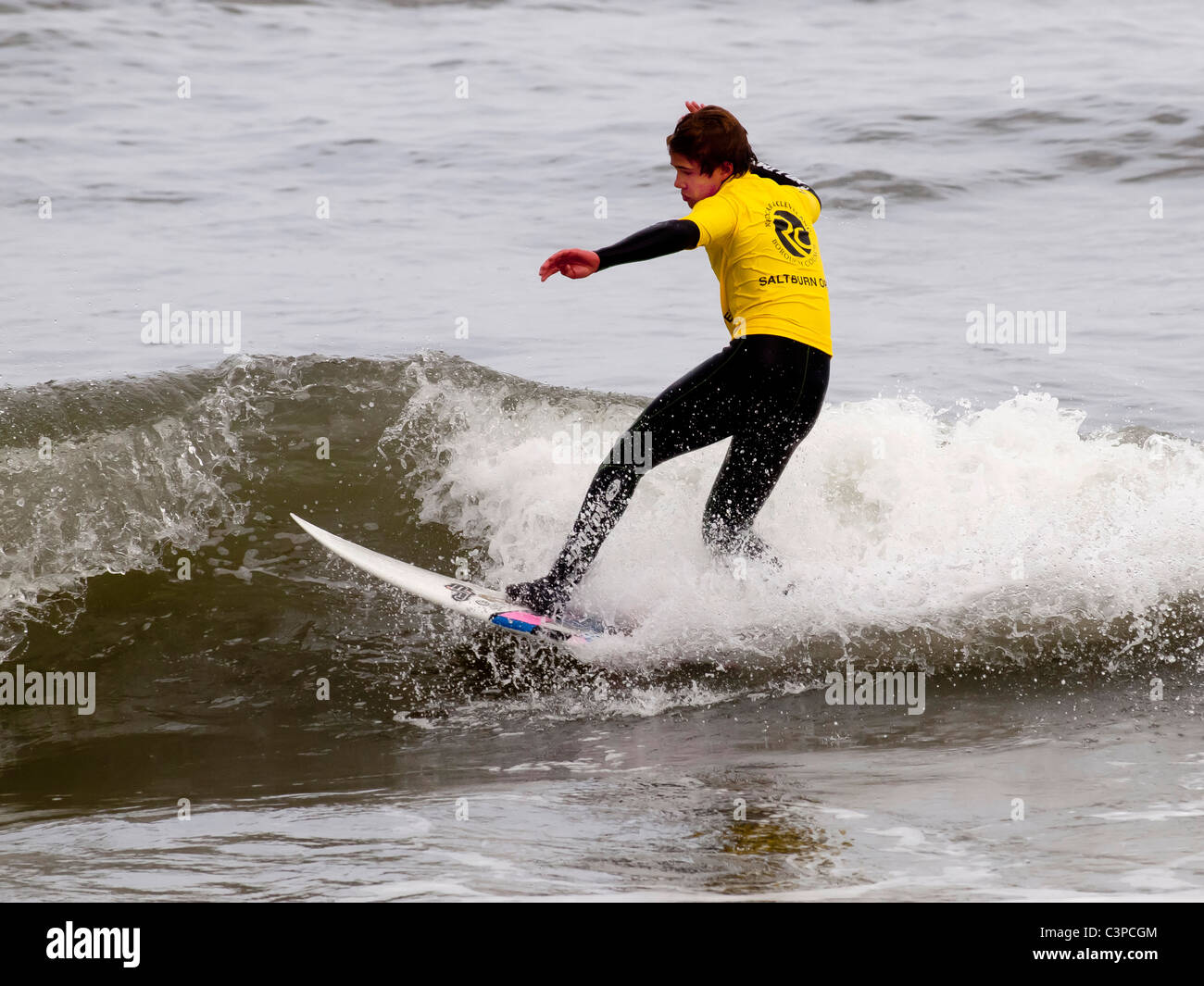 A junior competitor at the UK Professional Surfing Championships tour ...
