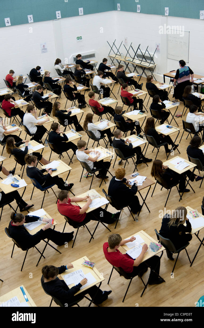 school students sitting their GCSE examinations, UK Stock Photo - Alamy