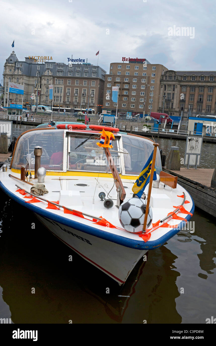A Dutch football supporter's boat Stock Photo - Alamy