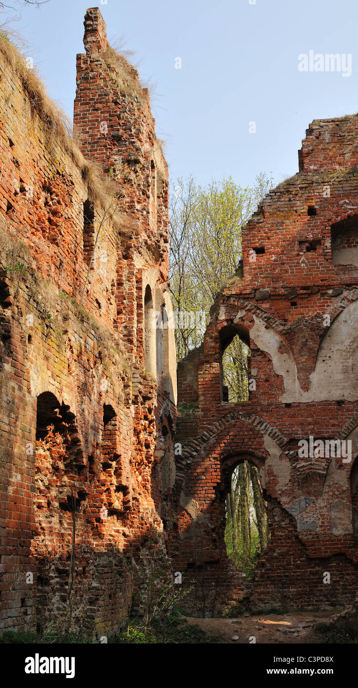 Brick wall of old castle Balga in Prussia, Kaliningrad region, Russia ...