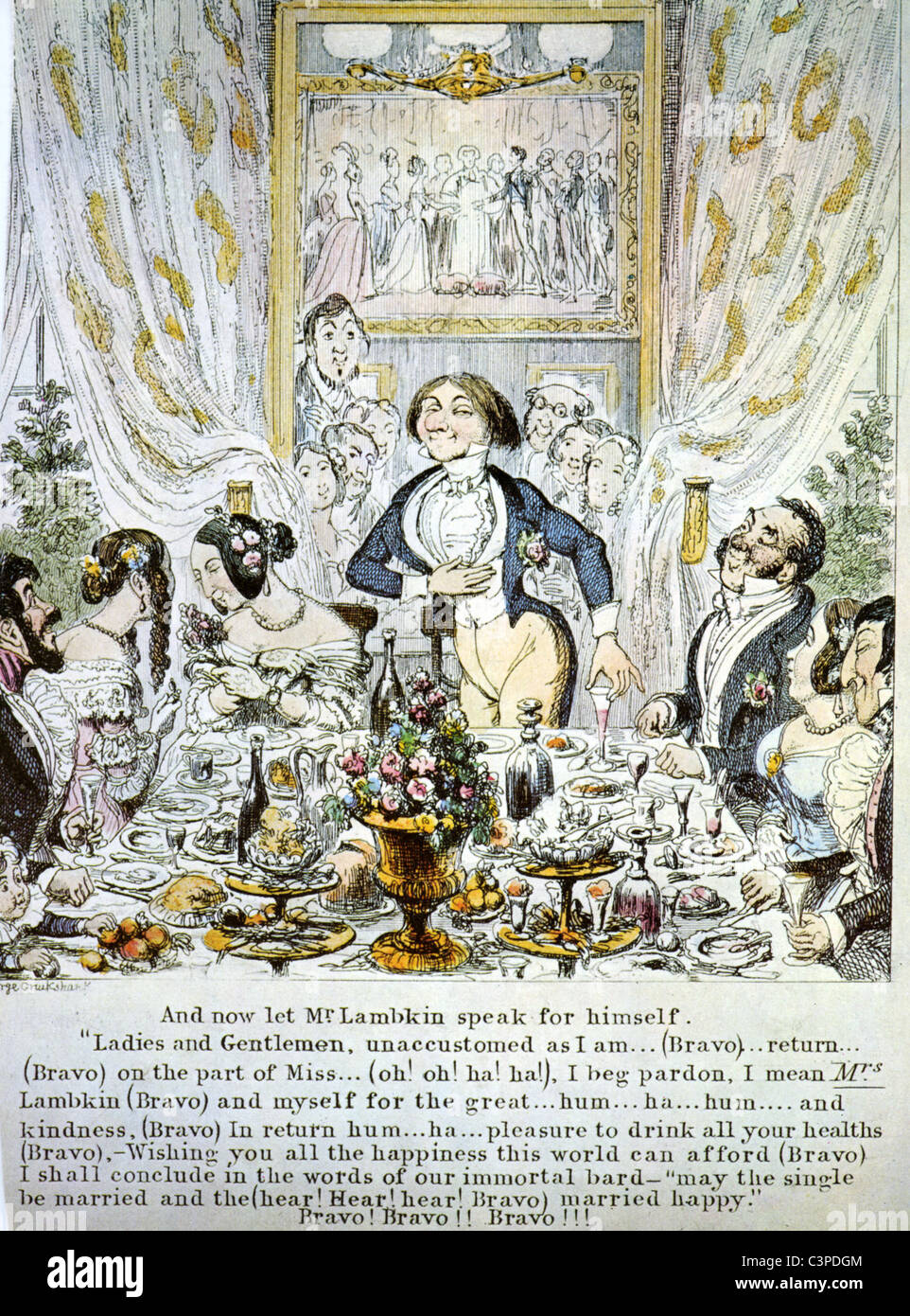 TOASTMASTER George Cruikshank cartoon of the boring Mr Lambkin about ...