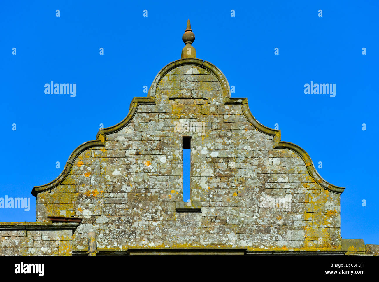 Ornate gable end. Kirklinton Hall, Kirklinton, Cumbria, England, United ...