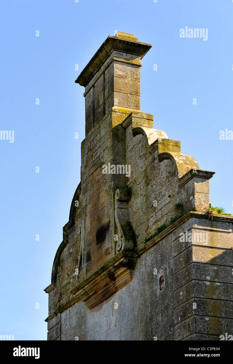 Detail of ornate chimney stack. Kirklinton Hall, Kirklinton, Cumbria ...