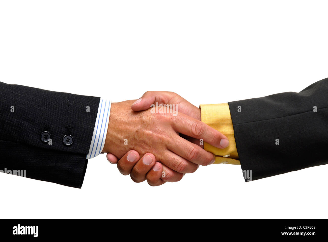 Businessman making a pact isolated in a white background Stock Photo ...