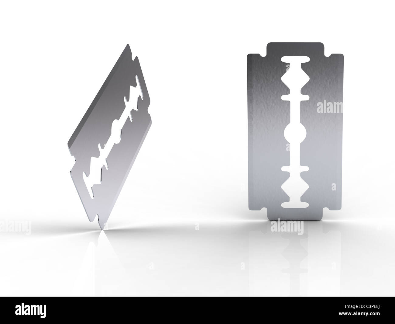 3d rendering stainless steel razor on white background Stock Photo - Alamy