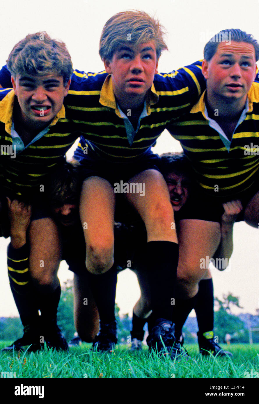 Rugby Scrum Push Shove Drive Thrust DIGITALLY ALTERED Stock Photo - Alamy