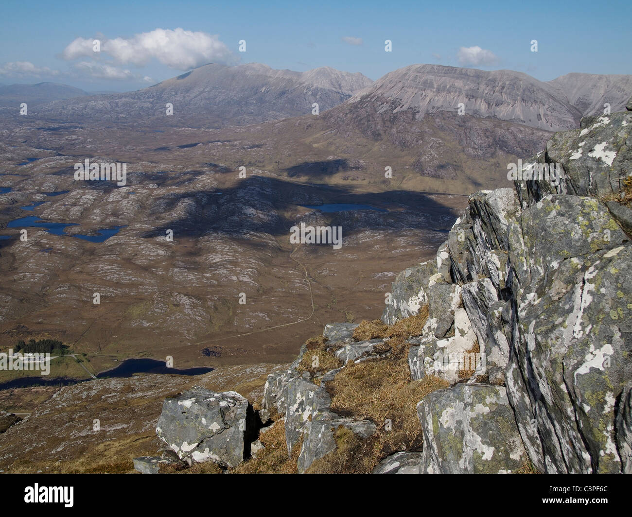 Arkle, Foinaven and Benstack lodge from Ben Stack Stock Photo - Alamy