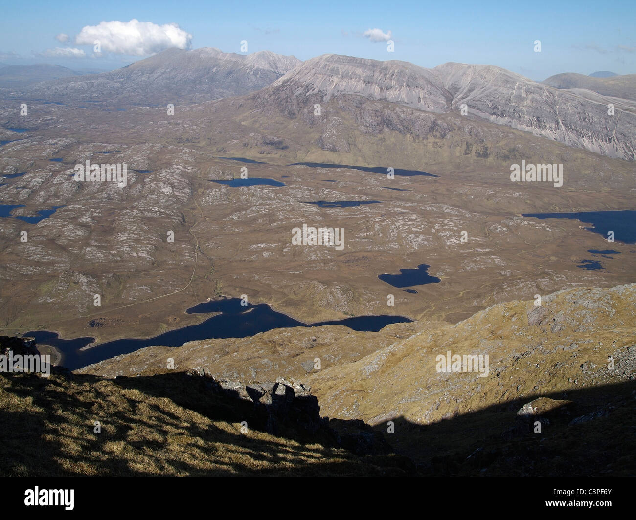 Looking north to Arkle, Foinaven from Ben Stack, Assynt, Scotland Stock ...