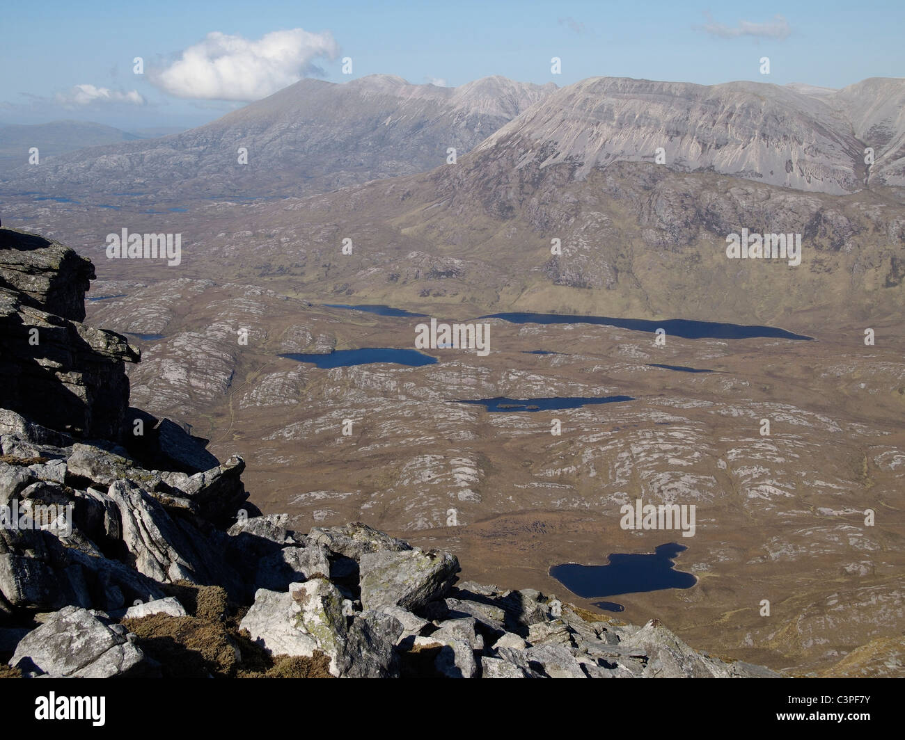 Looking north to Arkle, Foinaven from Ben Stack, Assynt, Scotland Stock ...