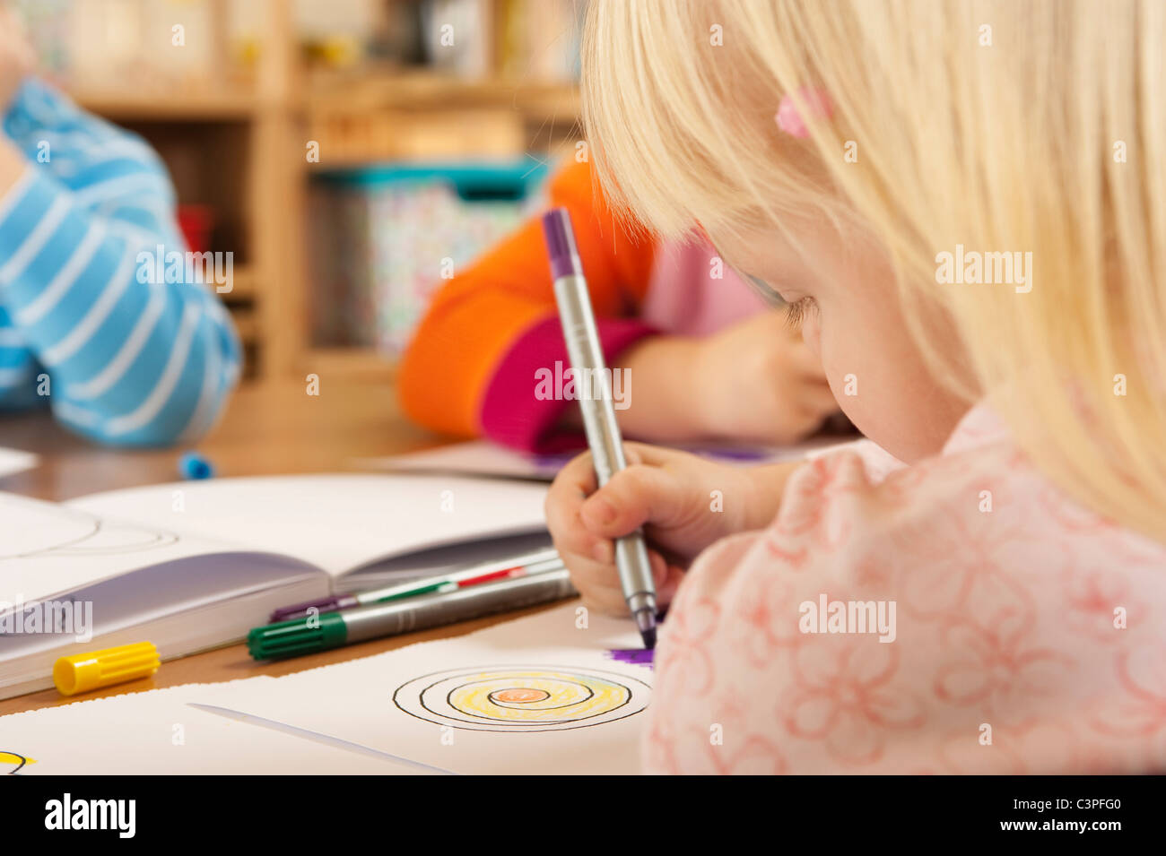 Children drawing in nursery hi-res stock photography and images - Alamy