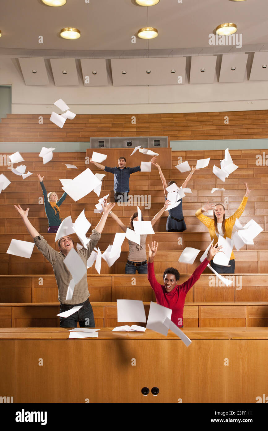 Student students throwing hi-res stock photography and images - Alamy