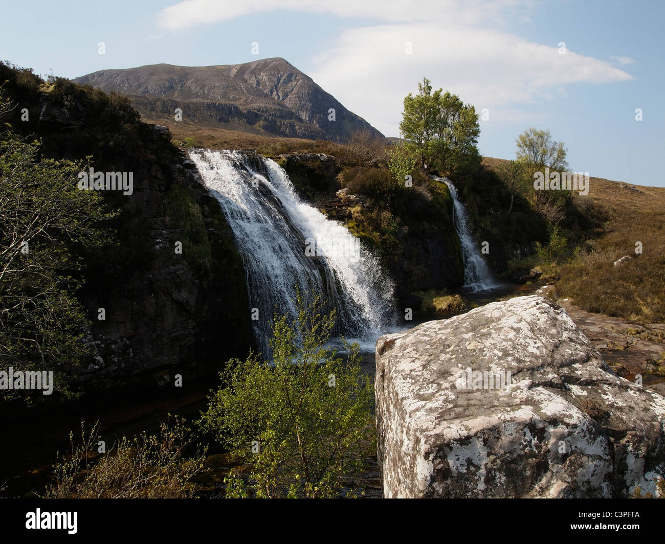 Waterfall on Sail Mhor near Ullapool, Scotland Stock Photo - Alamy