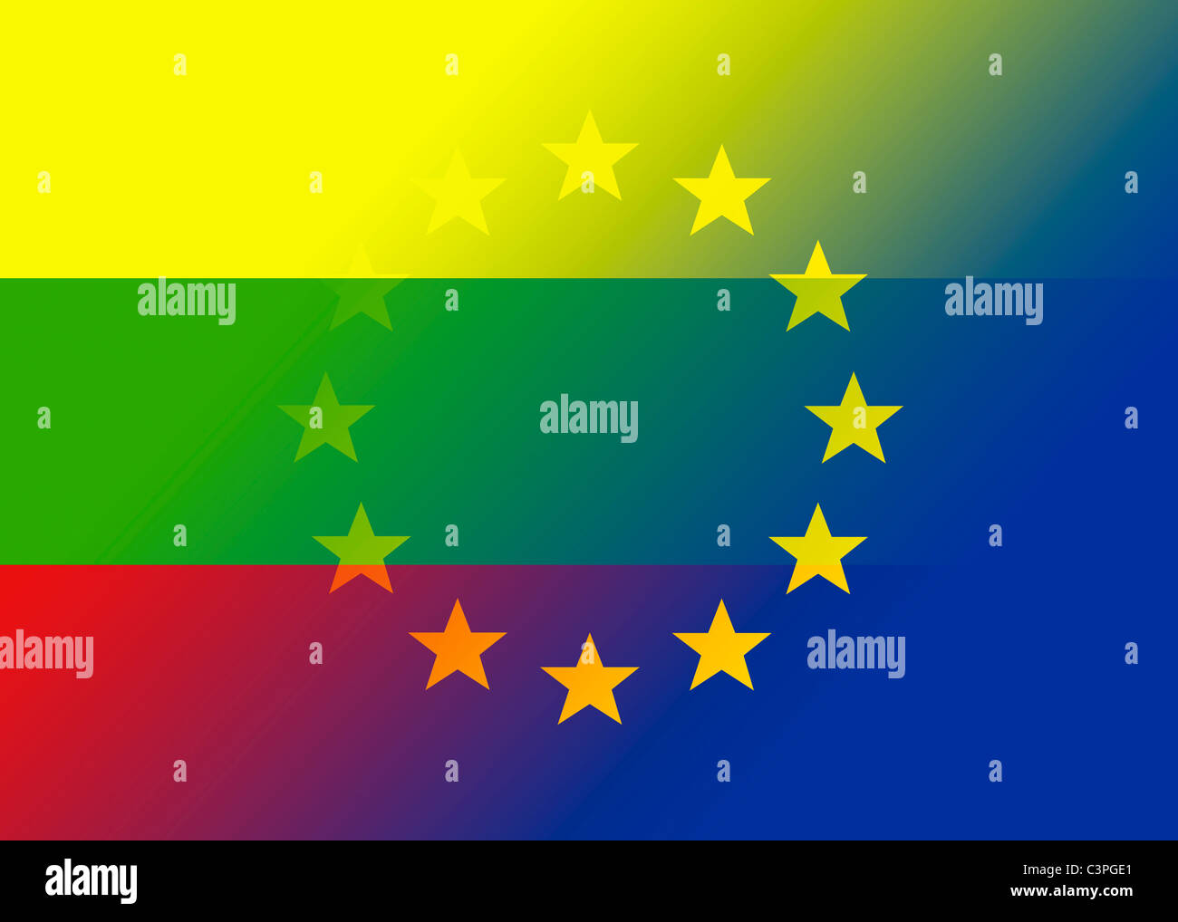 Lithuania and EU flag Stock Photo - Alamy