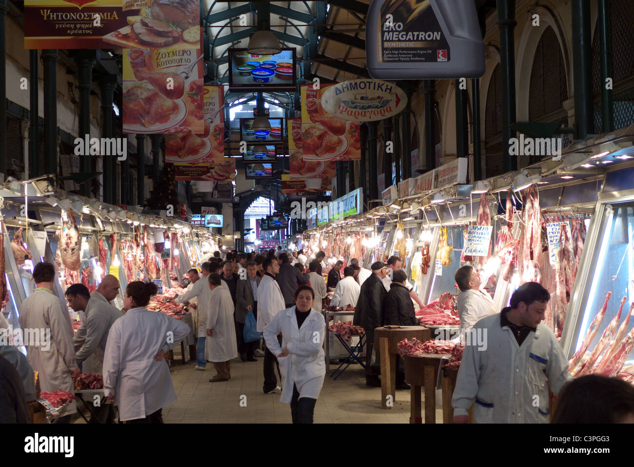 GREECE ATHENS PLAKA ATHINAS MEAT MARKET Stock Photo - Alamy