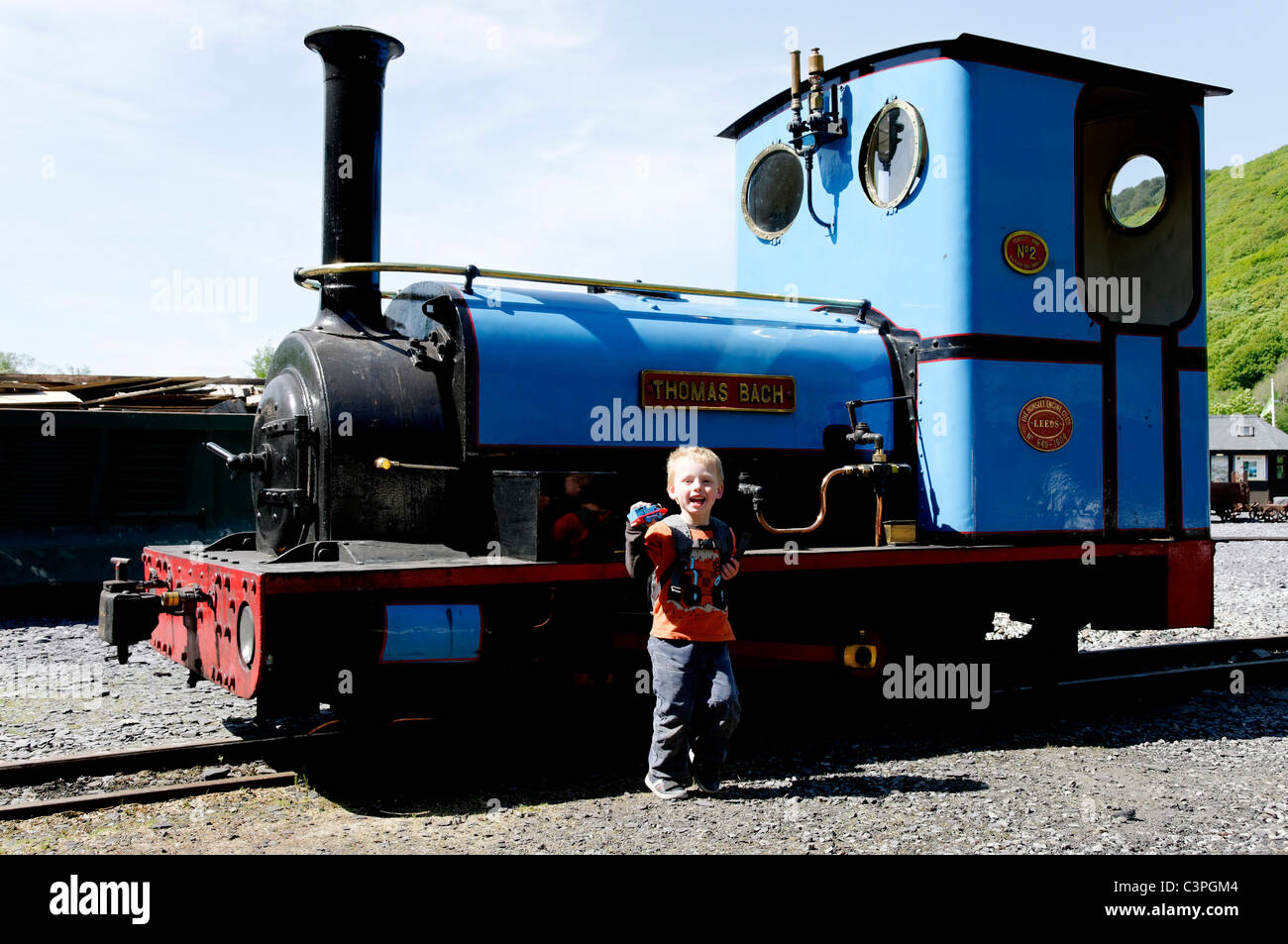 The Llanberis steam train, Thomas Bach, parked in the station at the ...