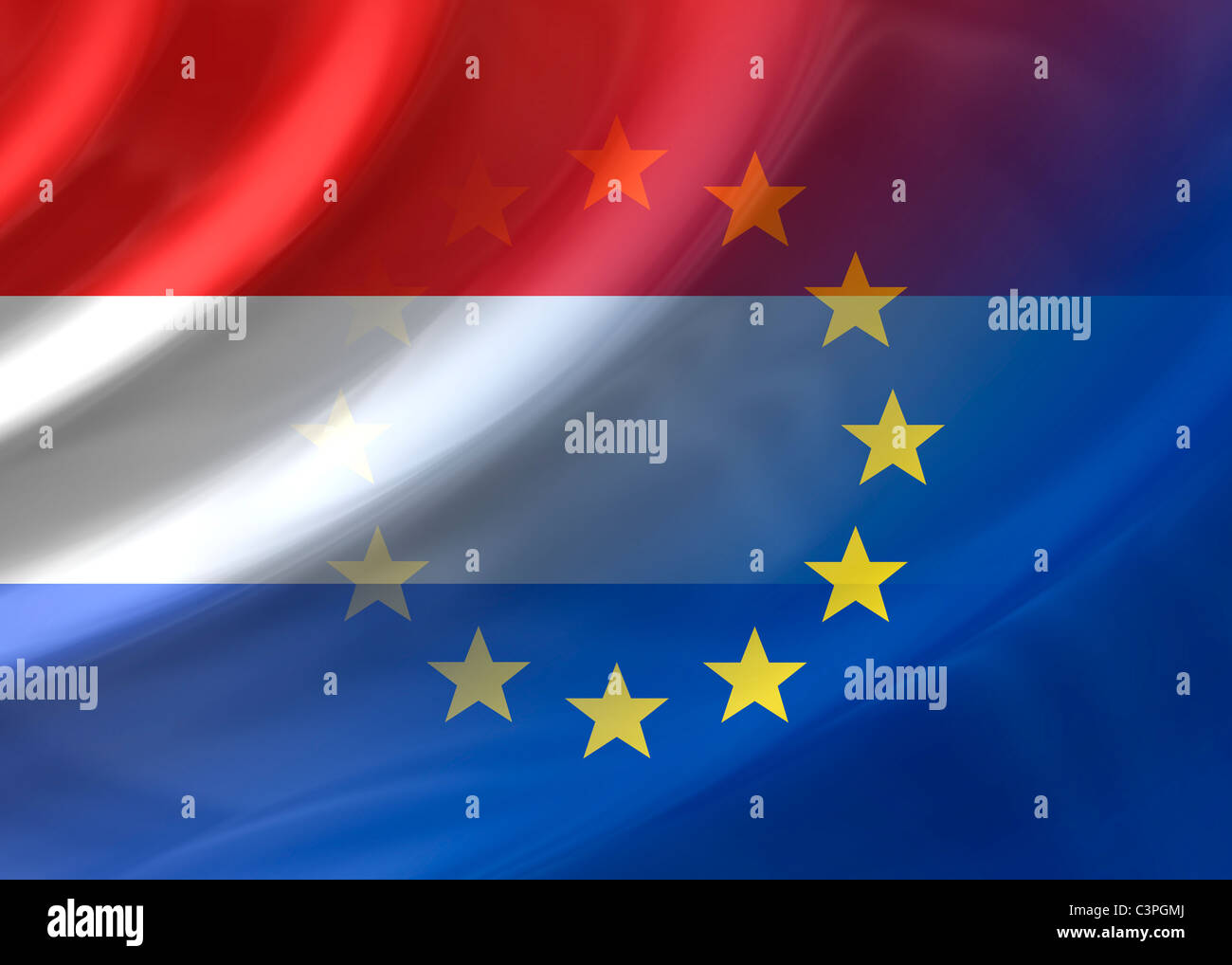 Netherlands and EU flag Stock Photo - Alamy