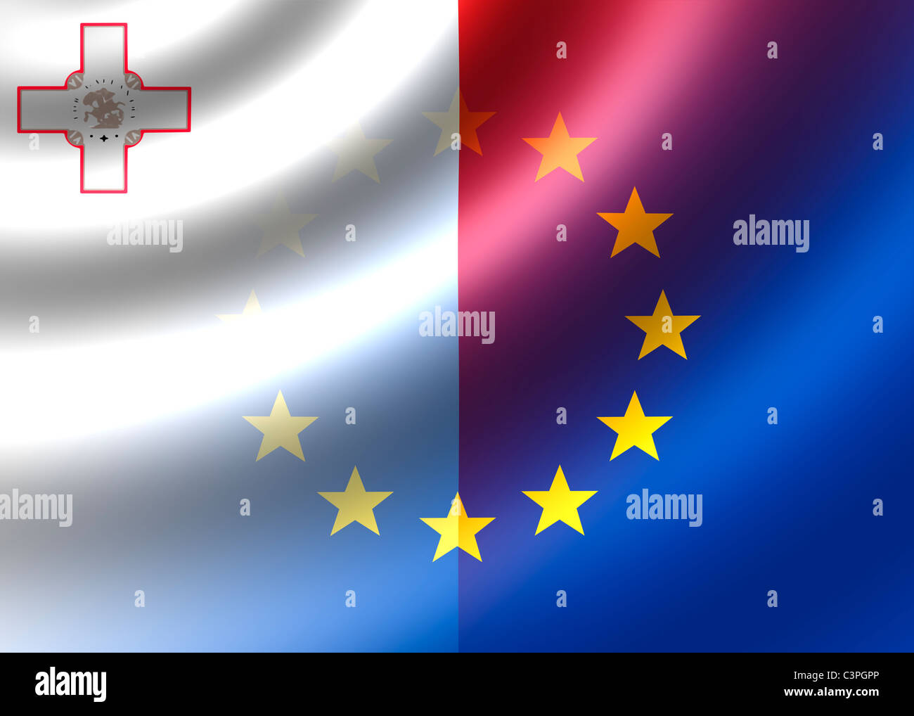 Malta and EU flag Stock Photo - Alamy