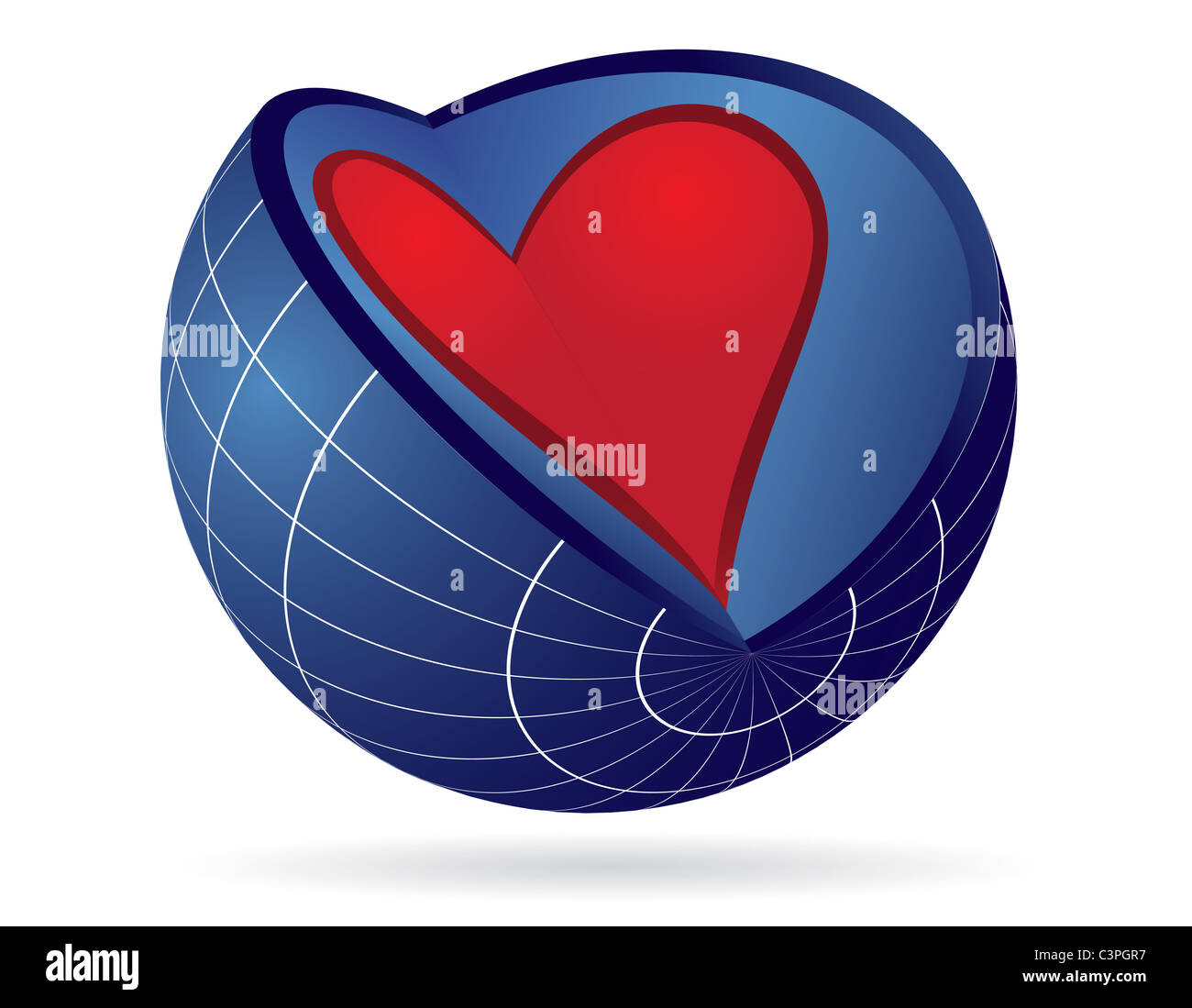 Globe and heart hi-res stock photography and images - Alamy