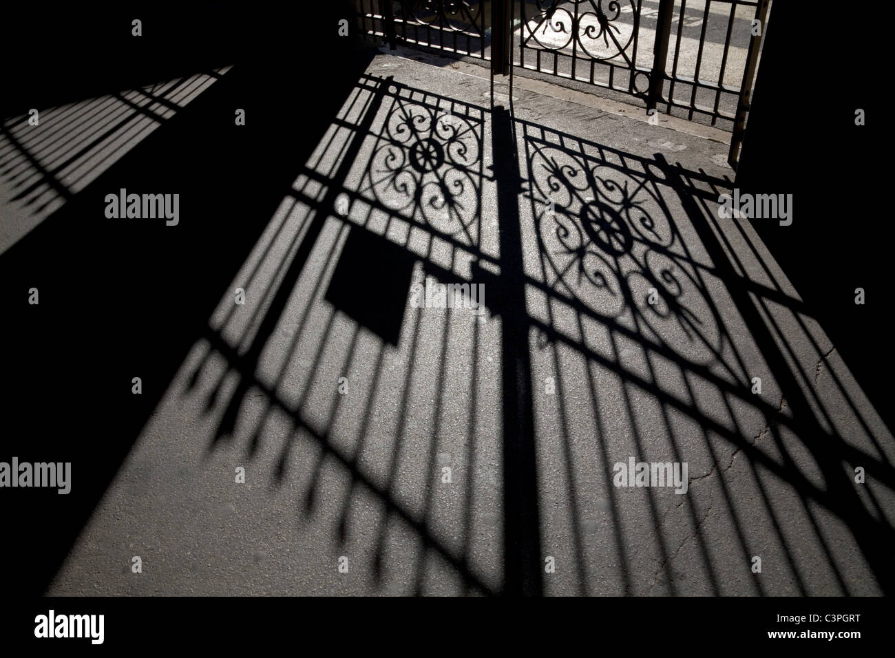 Long Shadow of Iron Gate Stock Photo - Alamy