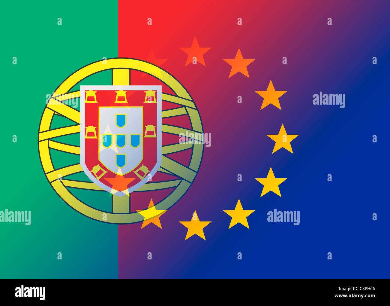 Portugal and EU flag Stock Photo - Alamy