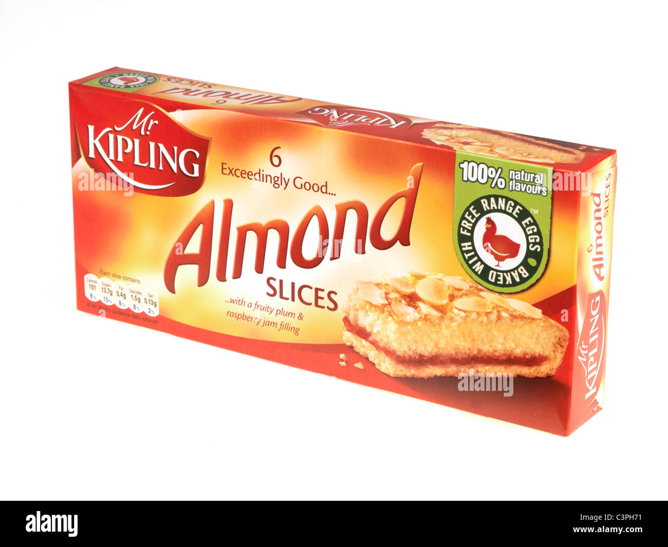 Almond slice slices mr kipling cake nuts sponge snack food hi-res stock ...