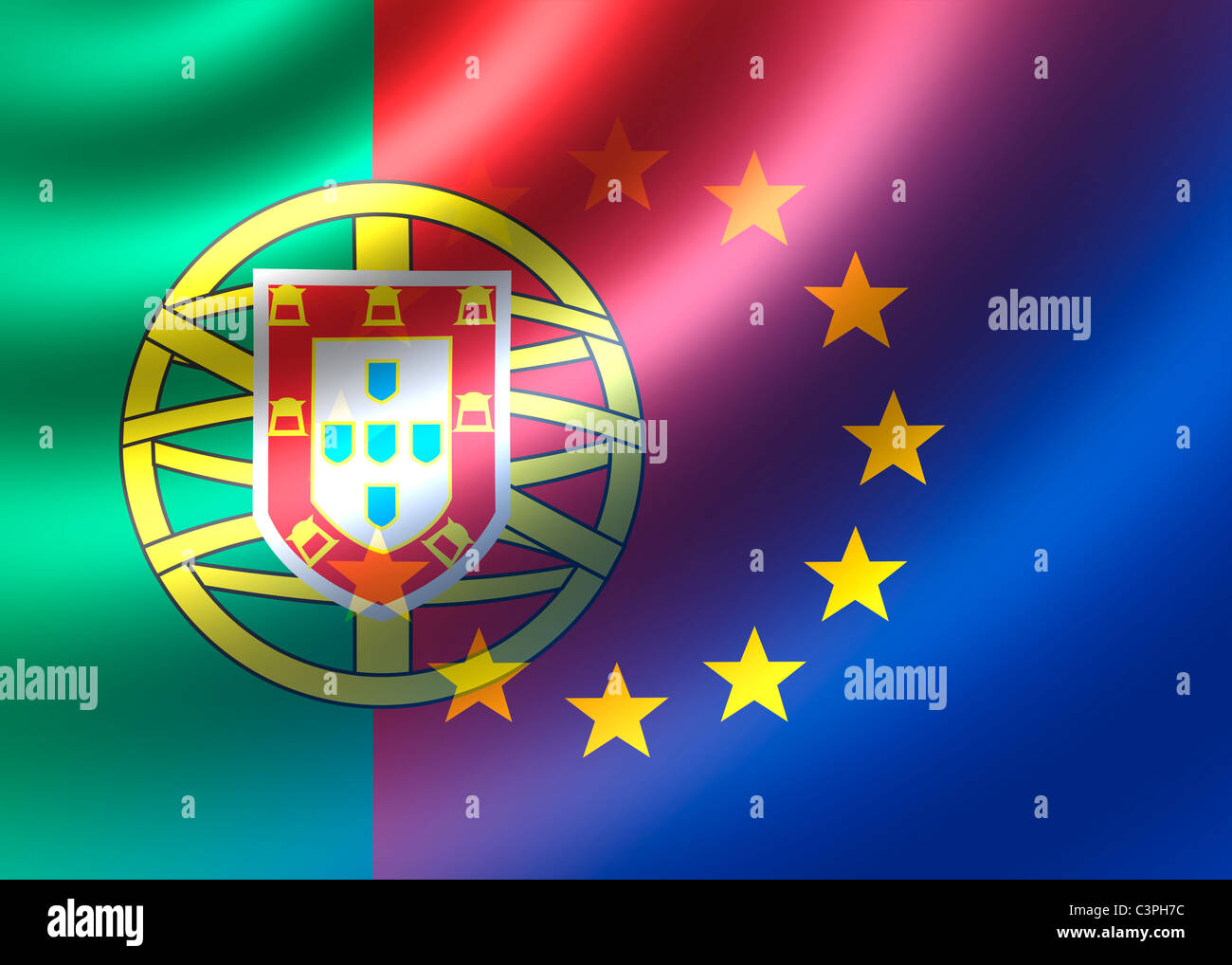 Portugal and EU flag Stock Photo - Alamy
