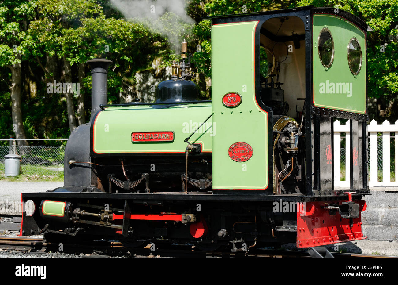 The Llanberis steam train, Dolbadarn, waiting in the station at the ...