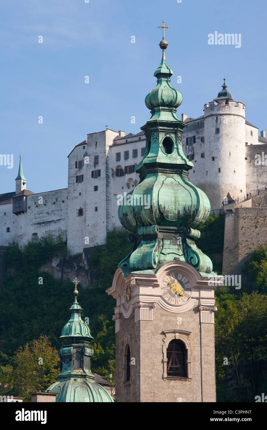 Austria, Salzburg, Abbey of St. Peter, Fortress Hohensalzburg in ...