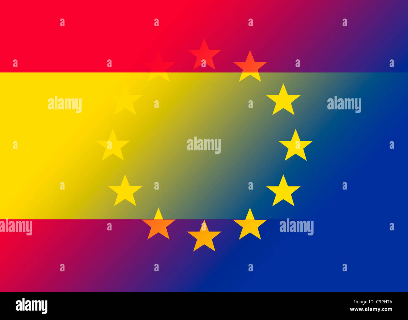 Spain and EU flag Stock Photo - Alamy