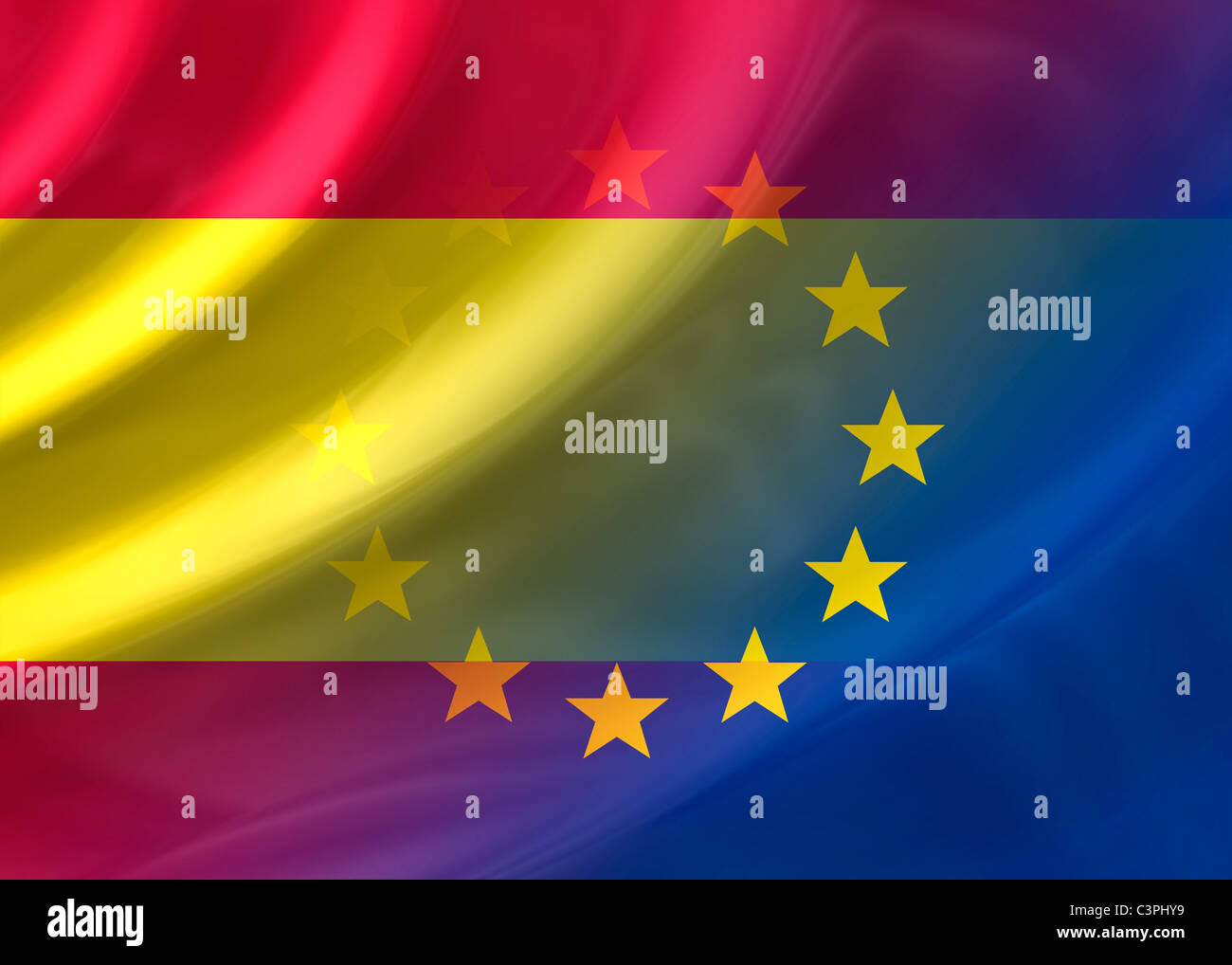 Spain and EU flag Stock Photo - Alamy
