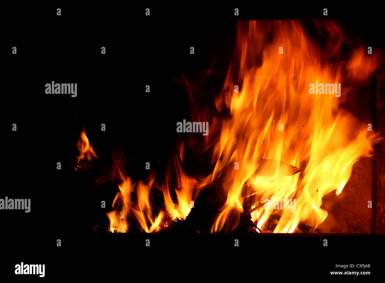 fire in the chimney Stock Photo - Alamy