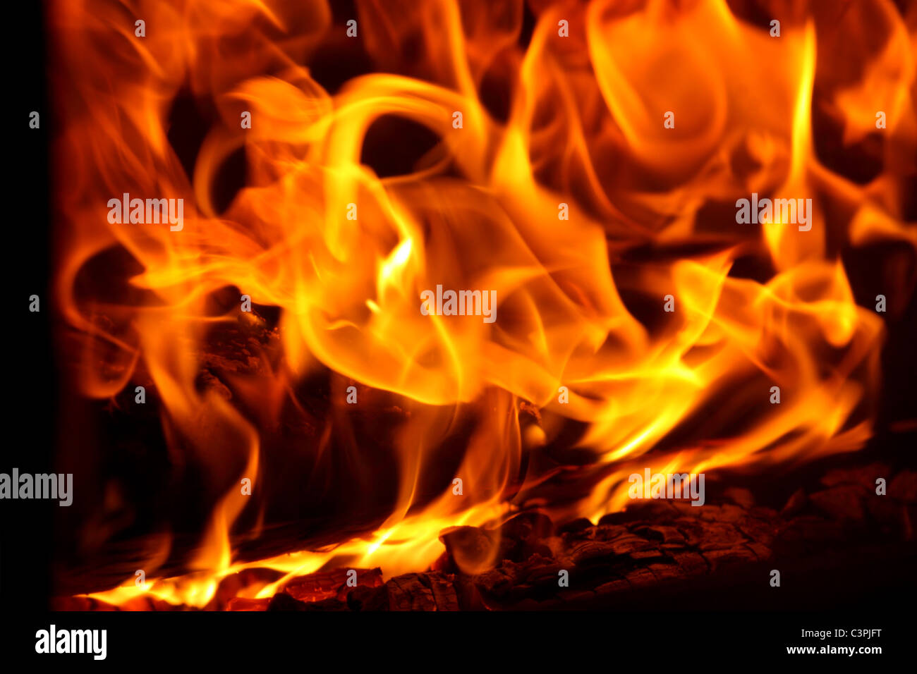 fire in the chimney Stock Photo - Alamy