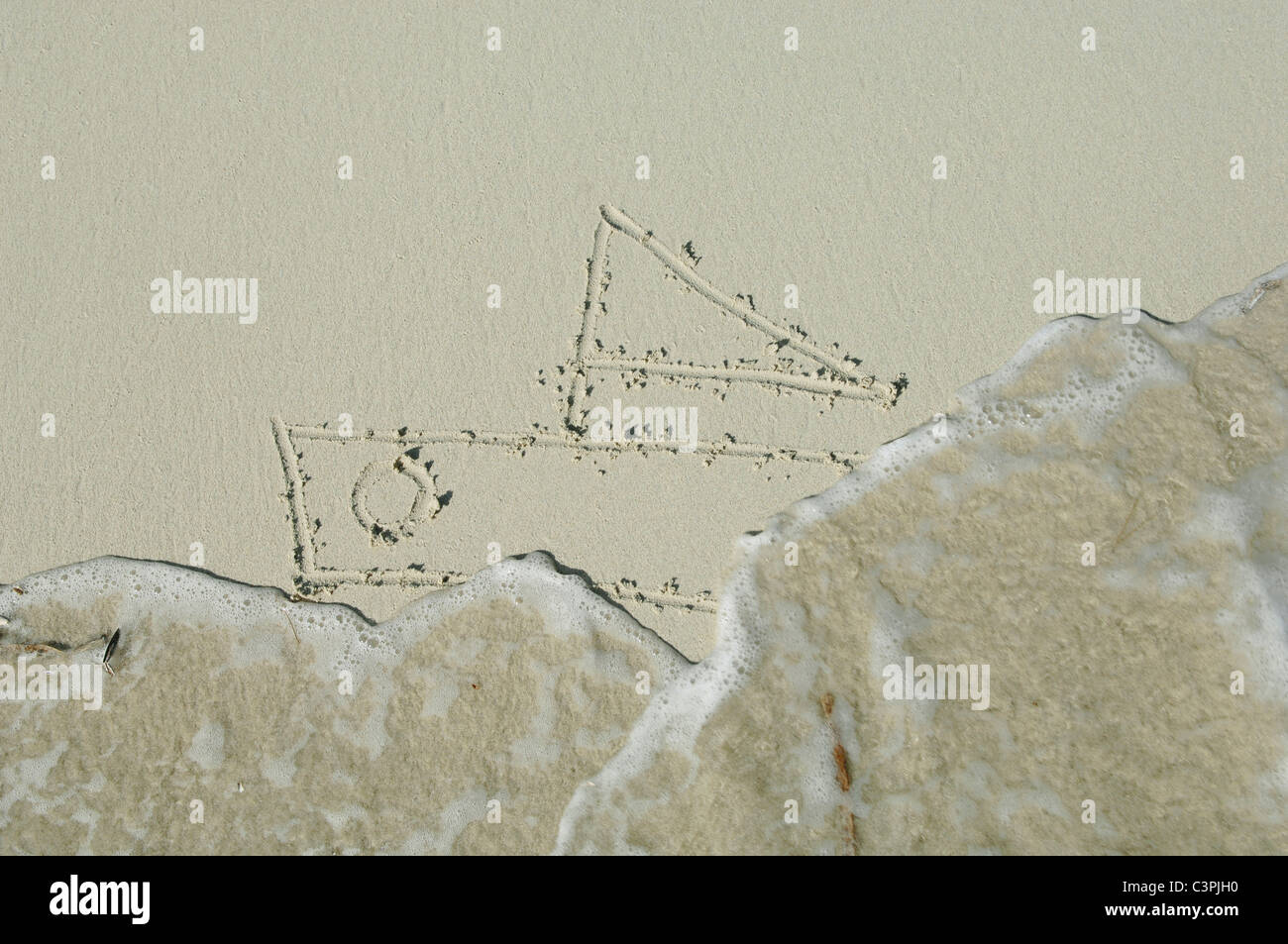 Ship drawn on sand hi-res stock photography and images - Alamy