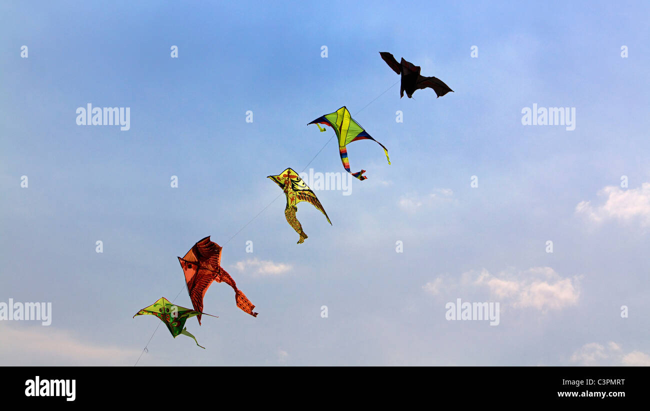 Multi colored kites five objects hi-res stock photography and images ...