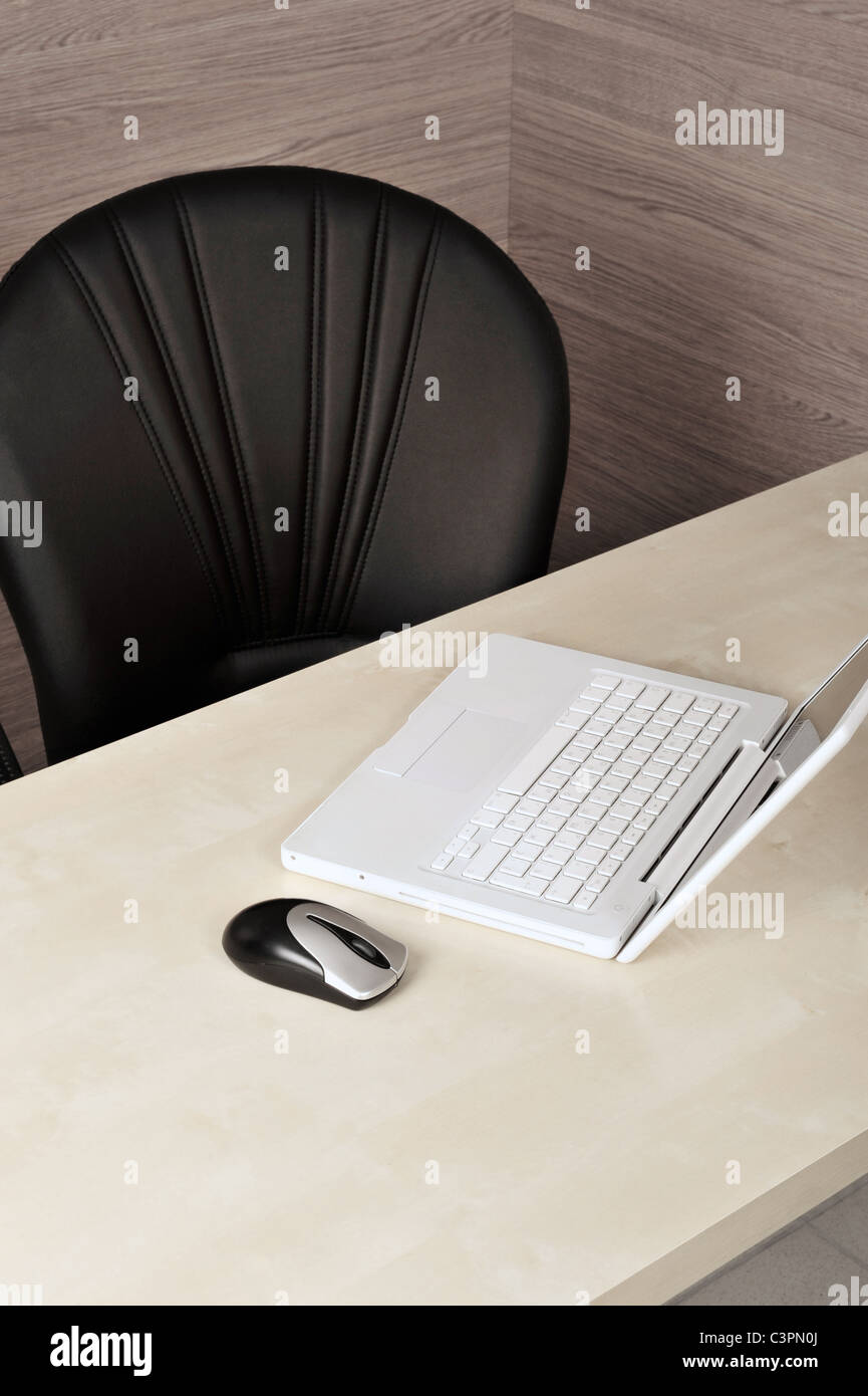 Portrait of an empty office desk. Office background Stock Photo - Alamy