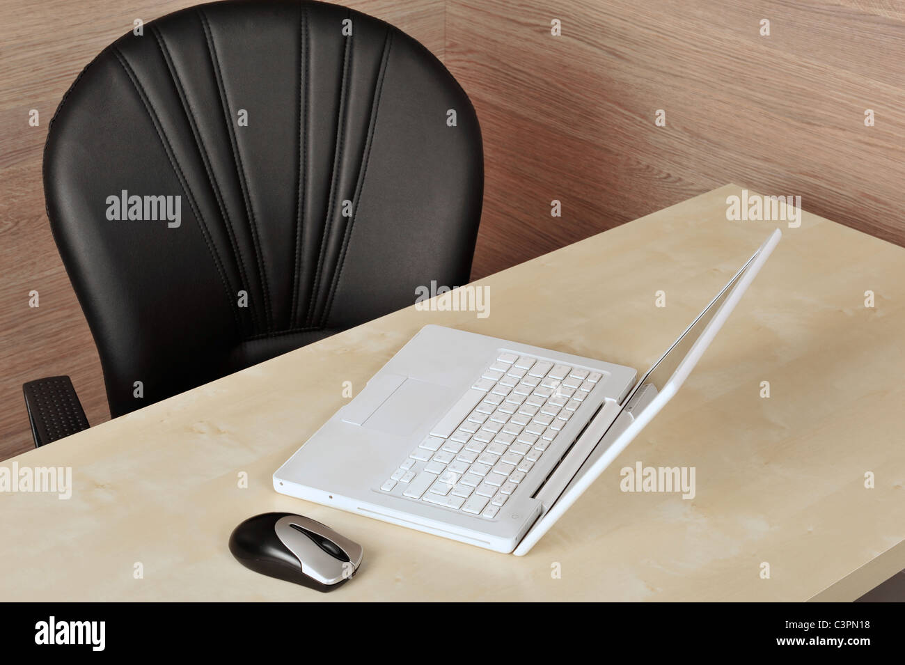 Portrait of an empty office desk. Office background Stock Photo - Alamy